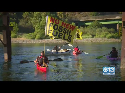 Kayakers Near Gov. Newsom's Home Call For California To Phase Out Fossil Fuels