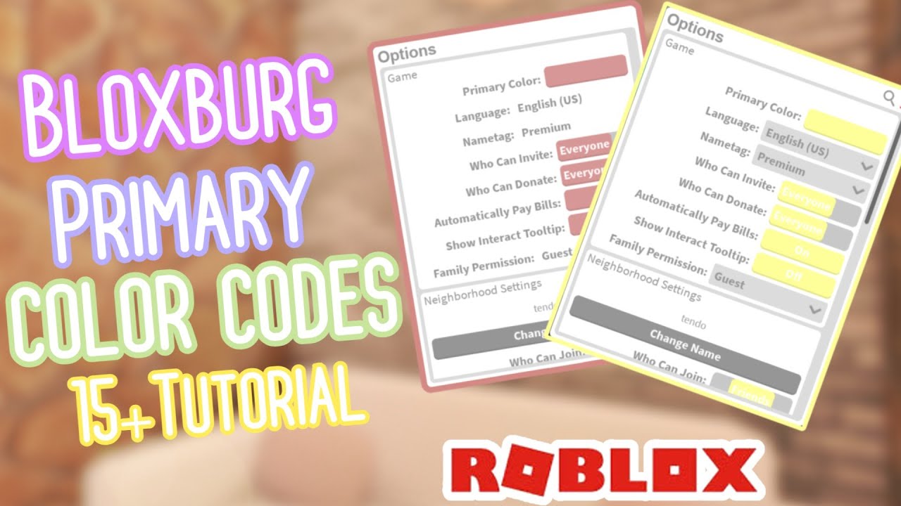 Bloxburg|15 Primary color codes + Tutorial