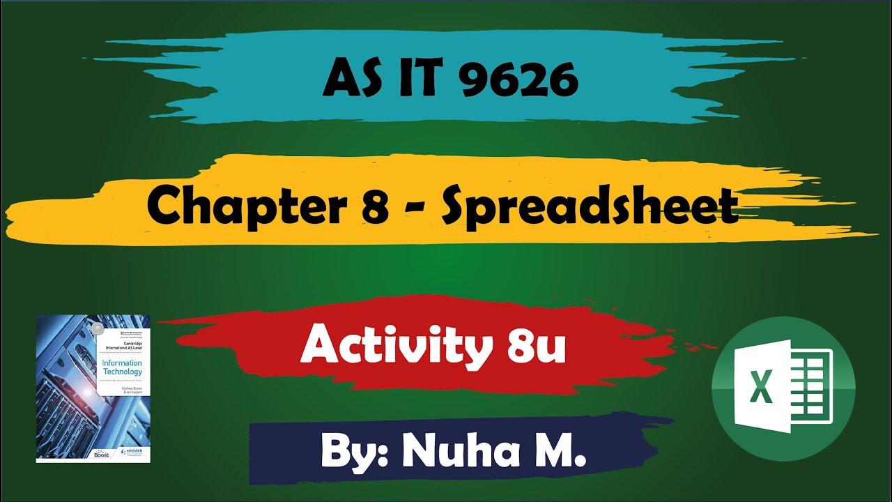 Activity 8u | Chapter 8 Spreadsheet | Cambridge AS IT 9626