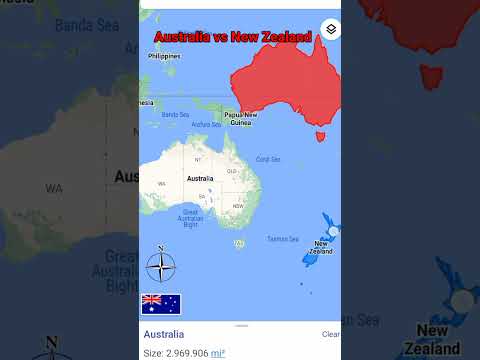 Australia vs New Zealand 2023. size comparison #australia #newzealand #map