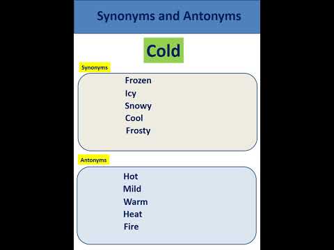 Cold - Synonyms and Antonyms