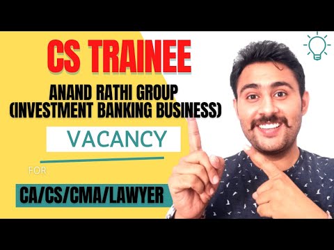 CS MANAGEMENT TRAINEE VACANCY ANAND RATHI GROUP VACANCY #CSTRAINEEVACANCY #CSJOB2022