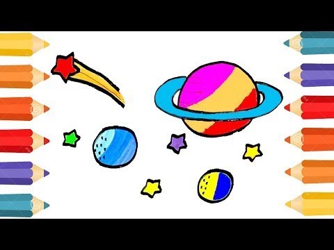 How to Draw Space Stars & Planets Coloring | Coloring Pages for ...