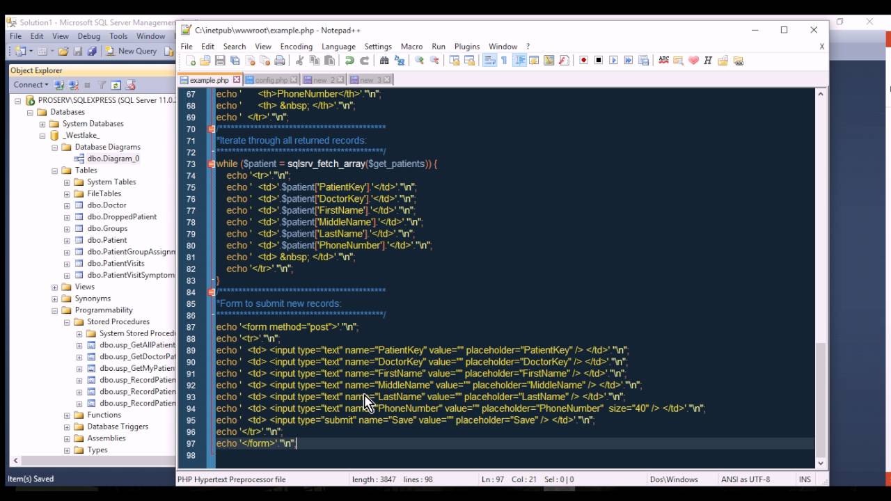 Database Project for MS SQL Server