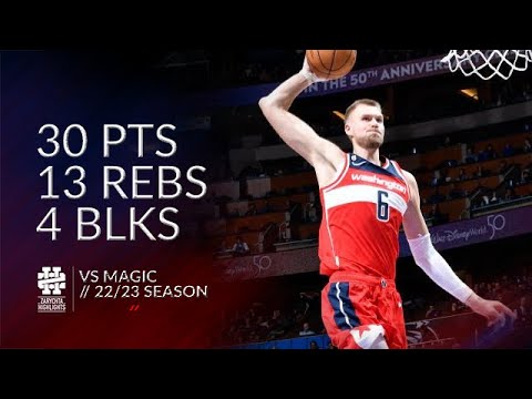 Kristaps Porzingis 30 pts 13 rebs 4 blks vs Magic 22/23 season