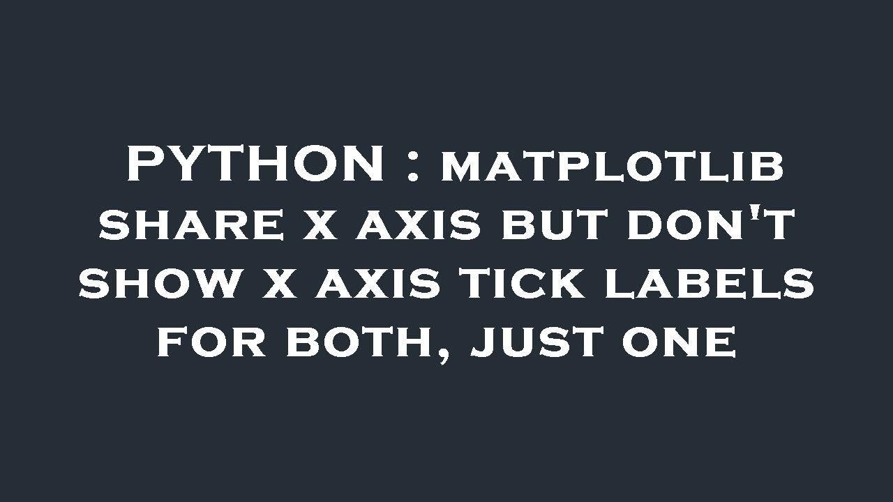 PYTHON : matplotlib share x axis but don't show x axis tick labels for both, just one