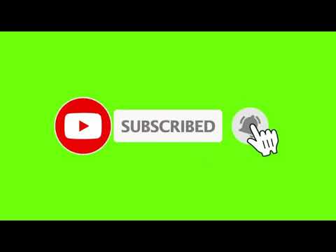 Scene klik tombol subscribe dan tombol lonceng green screen