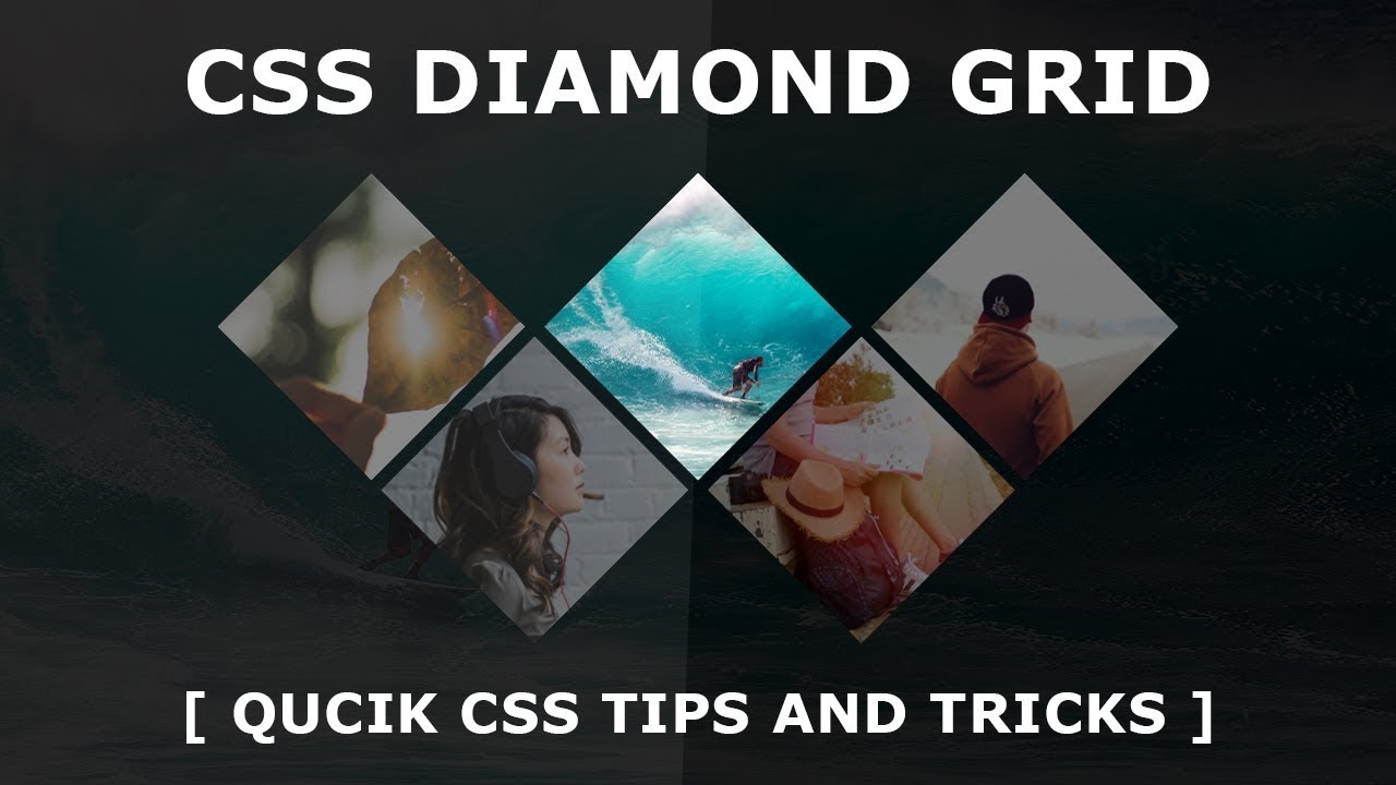Diamond Grid with CSS and HTML - Pure CSS3 Triangle Layout Design - Tutorial