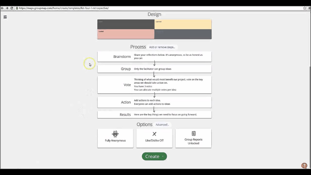 4L Retrospective Tool - GroupMap