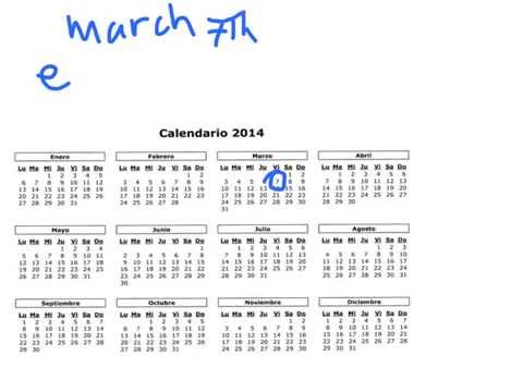 Calendars and Saying Dates in Spanish