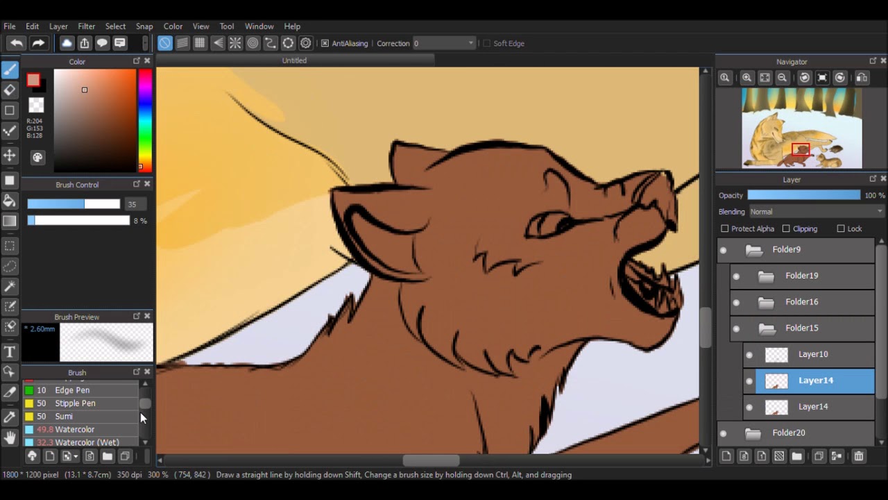 snowy days  - wolf speedpaint