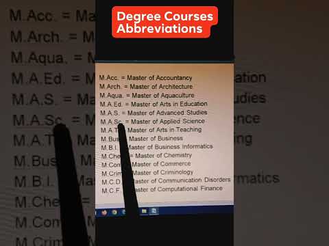Master Courses Abbreviations in English #english #grammar #ielts #vocabulary #fullform #abbreviation