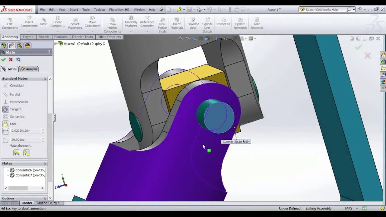 SolidWorks 2013 Demo - Assembly process