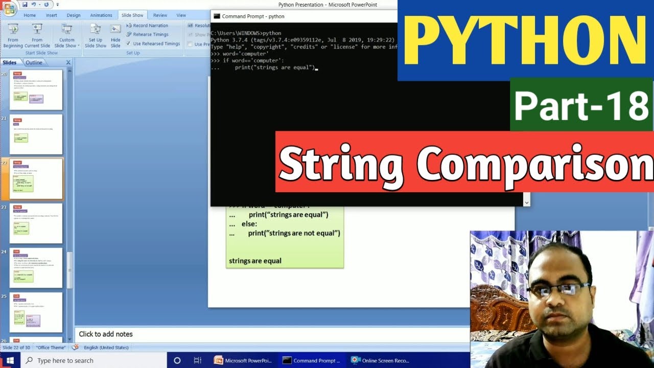 PYTHON | Part-18 | String Comparison