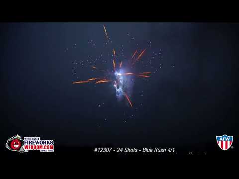 AFW item 12307 - 24 Shots - Blue Rush - Wholesale Fireworks