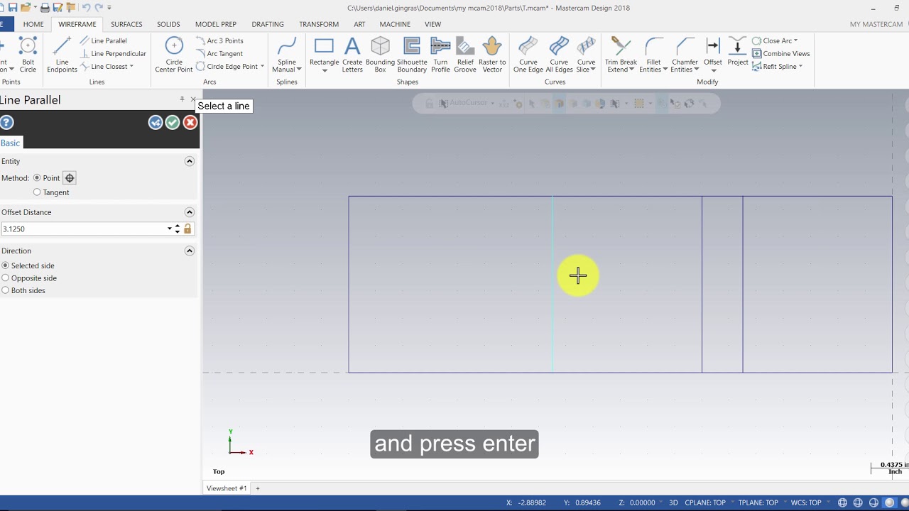 Mastercam 2018 Lathe Tutorial 1 - Geometry Creation (Captioned)