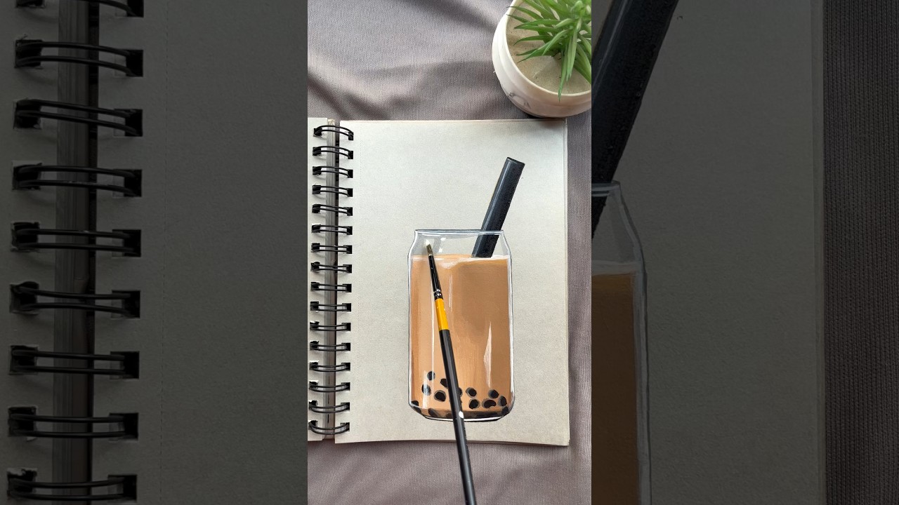 Bubble Tea 🤎 #art #painting #foodillustration