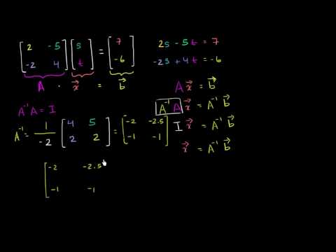 Resolver sistemas lineales con ecuaciones matriciales (video) | Khan ...