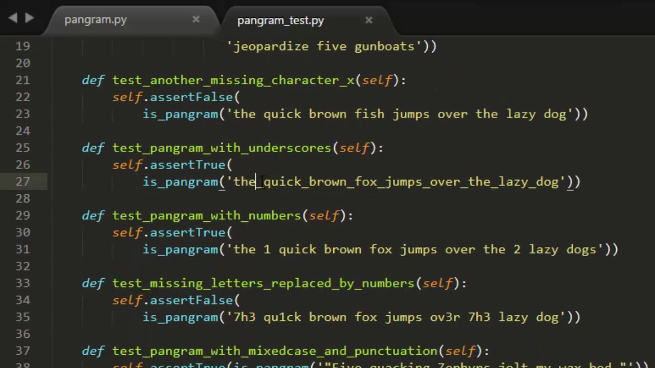 Get Good at Python Programming - Problem #4 - Pangram