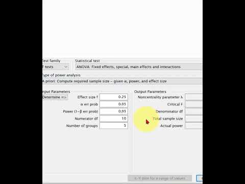 G*Power - Factorial between group ANOVA minimum sample size