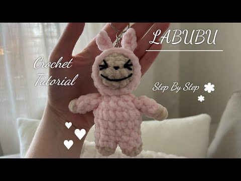 CROCHET LABUBU KEYCHAIN | STEP BY STEP EASY TUTORIAL