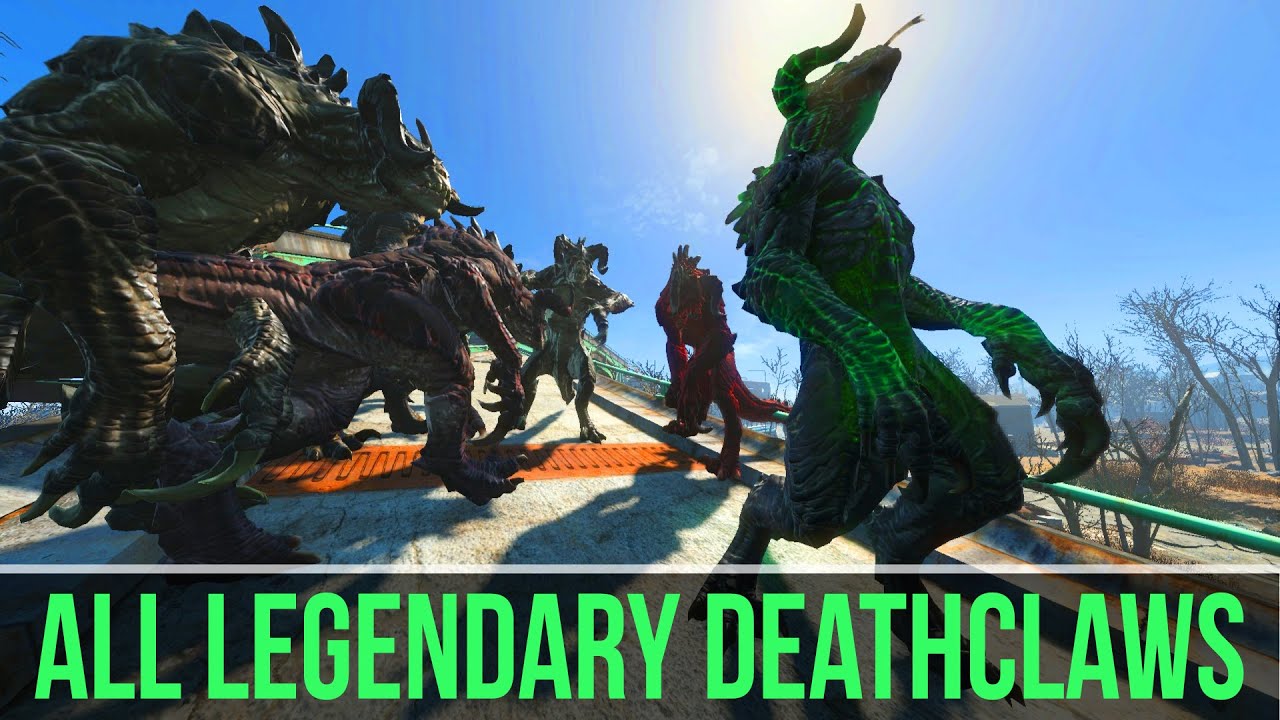 FALLOUT 4 - ALL LEGENDARY DEATHCLAWS!!! Fallout 4 Legendary Enemies