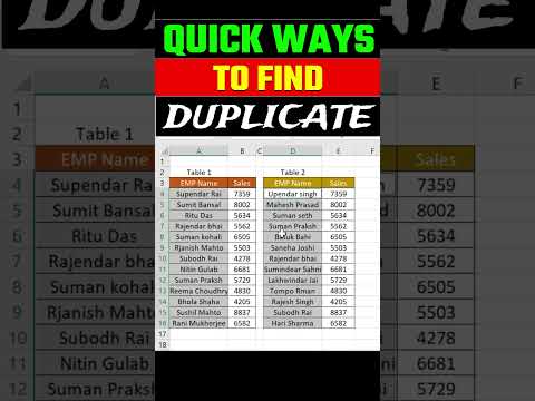Quick Way to Highlight Duplicate values in Excel 😮😲😱🔥➡️ #shorts