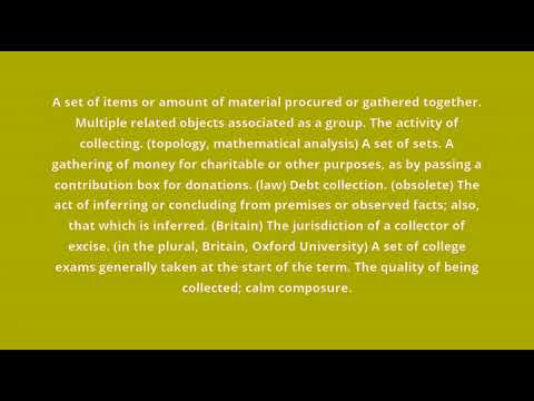 what is the meaning of collection