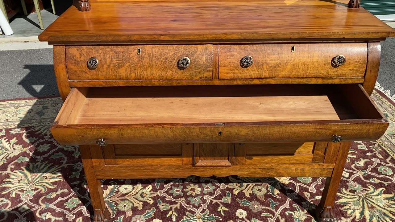 Tiger Oak Buffet with Mirrored Hutch