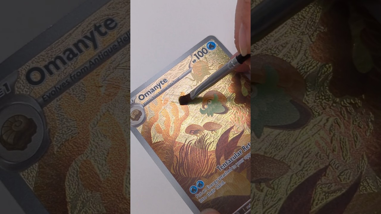 One of a kind Omanyte 3D Pokémon Card made with #pokemoncards
