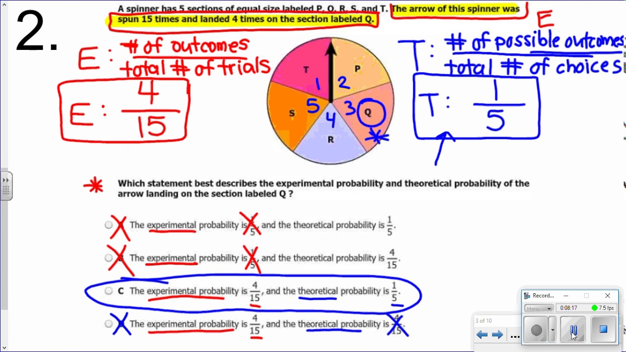 Experimental and Theoretical Probability - VIDEO NOTES