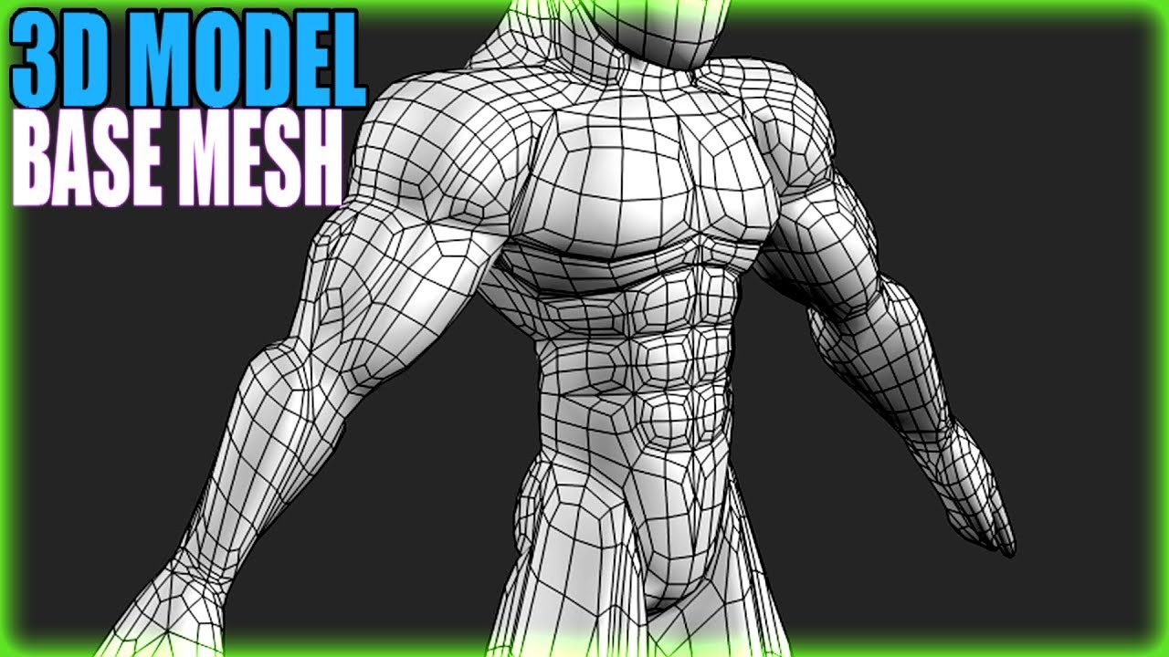Male Base Mesh | Muscular Cartoon Fighter Character 3D Model