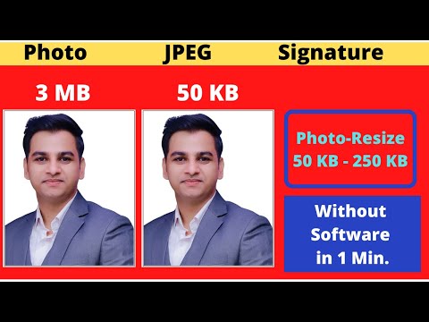 Resize Photo, JPEG, Signature 10KB, 20KB, 50KB, 100 KB without software.
