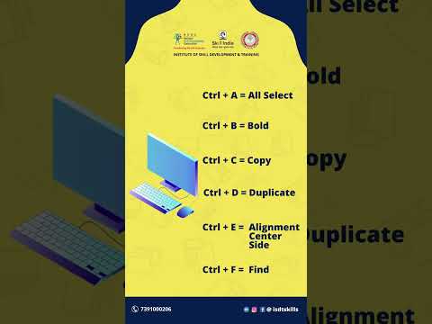 Computer Shortcuts Part -I | Career oriented Courses | NSDC Certification | ISDT