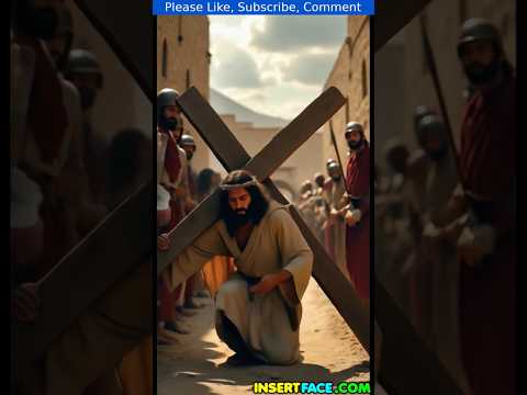 Jesus Christ Carrying the Cross, Falls and Rises Again, AI generated #jesus #christ #ai