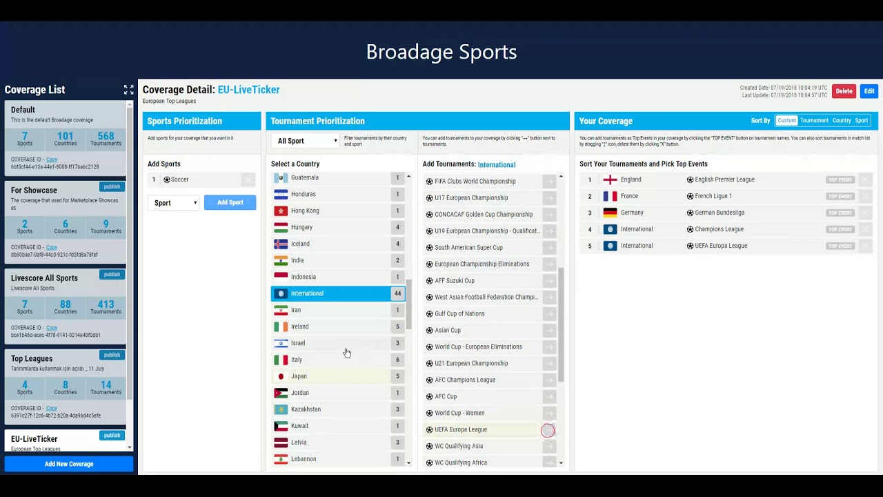 Broadage Sports Widgets: Tutorial - How to Create your Coverage?