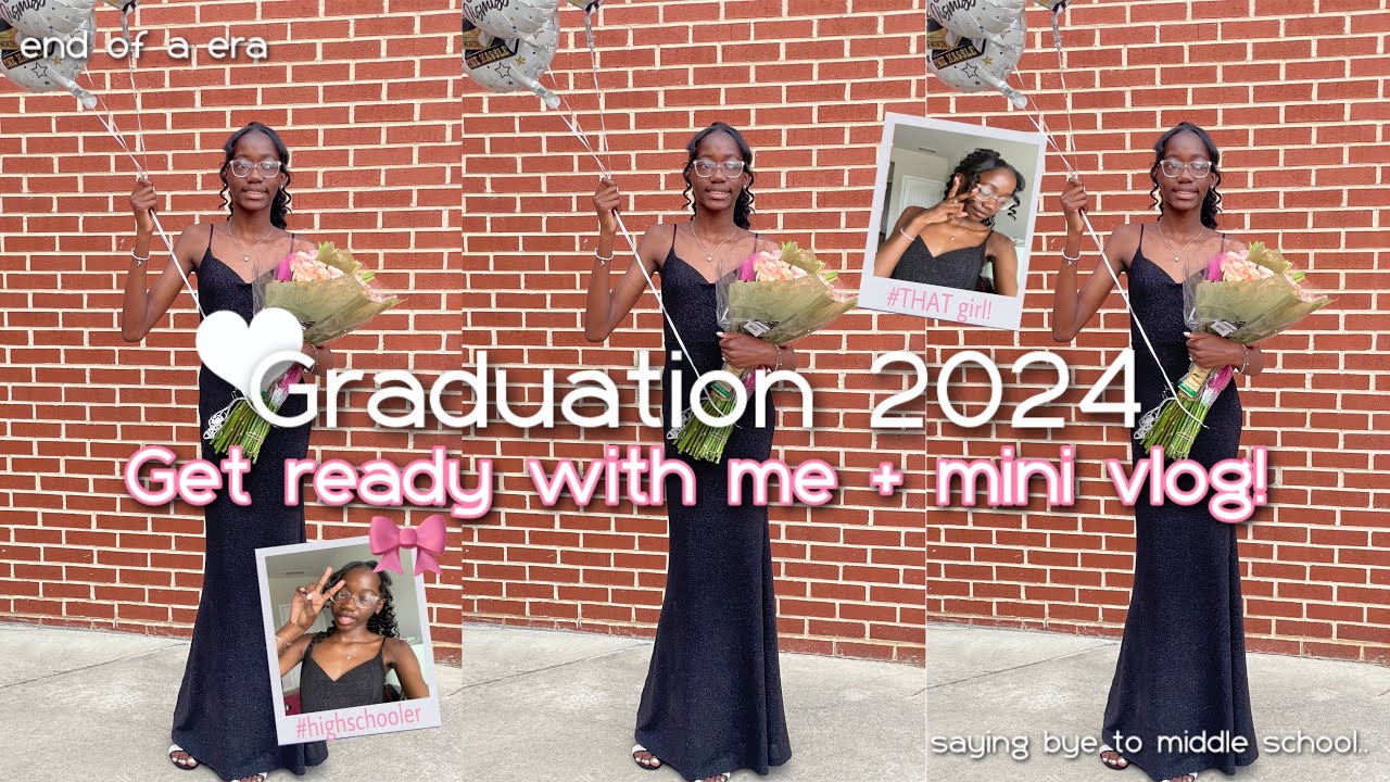 8TH GRADE GRADUATION|| {GRWM + VLOG} ||end of an era..🤍🎀