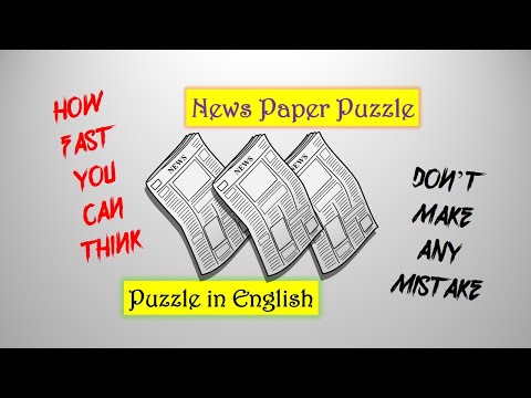 News Paper Puzzle | Puzzle in English