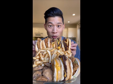 Trying EVERYTHING on the MrBeast Burger Menu #shorts