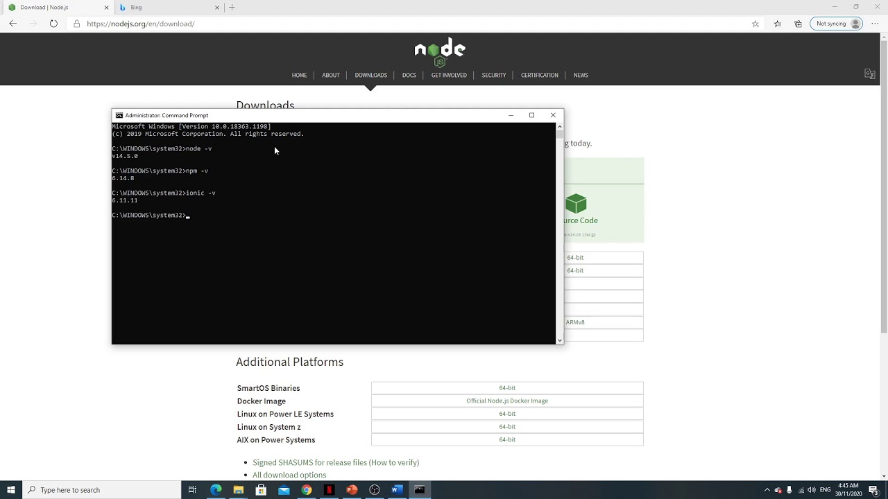 TUTORIAL 1 | INSTALL NODE JS, IONIC, CORDOVA, VISUAL STUDIO CODE