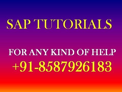 SAP TUTORIAL - SAP BASIC KNOWLEDGE - SAP ONLINE TUTORIALS