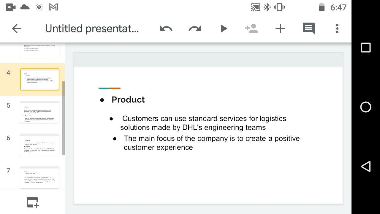 PPT presentation on DHL