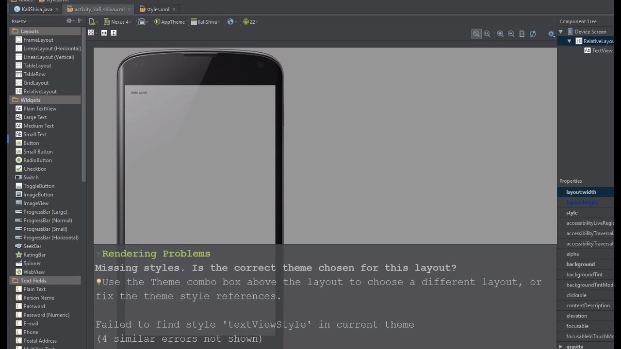 Solution Android Studio Rendering Problems