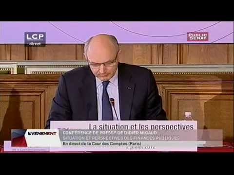 Conférence de presse de Didier Migaud, situation et perpectives des finances publiques