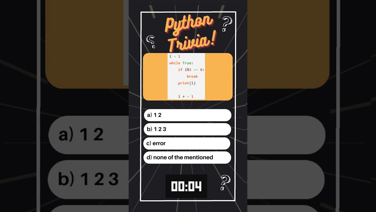 Python Trivia   Loops 3 #coding #python #techcommunity #shorts #trending #viral #datascience