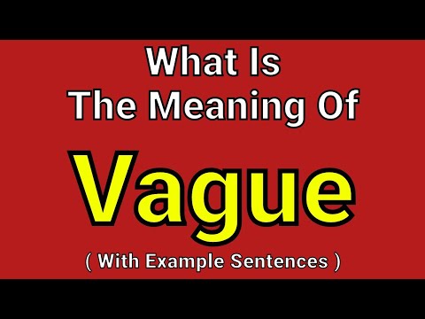 Meaning Of Vague | Vague | English Vocabulary | Most Common Words in English