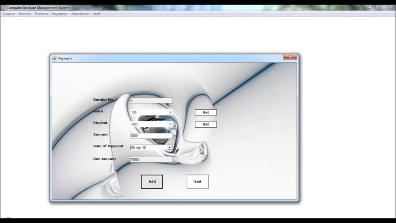 Computer Institute Management System | Student Projects
