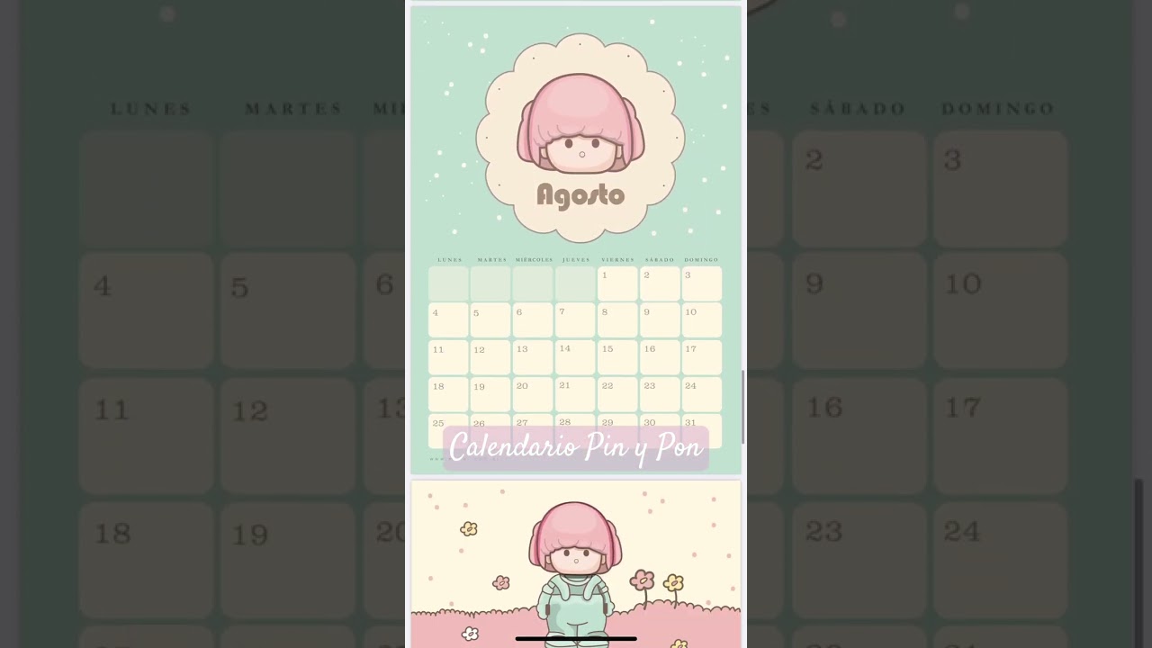 Calendario 2025 Pin y Pon Vintage, PDF para imprimir, planner descargable