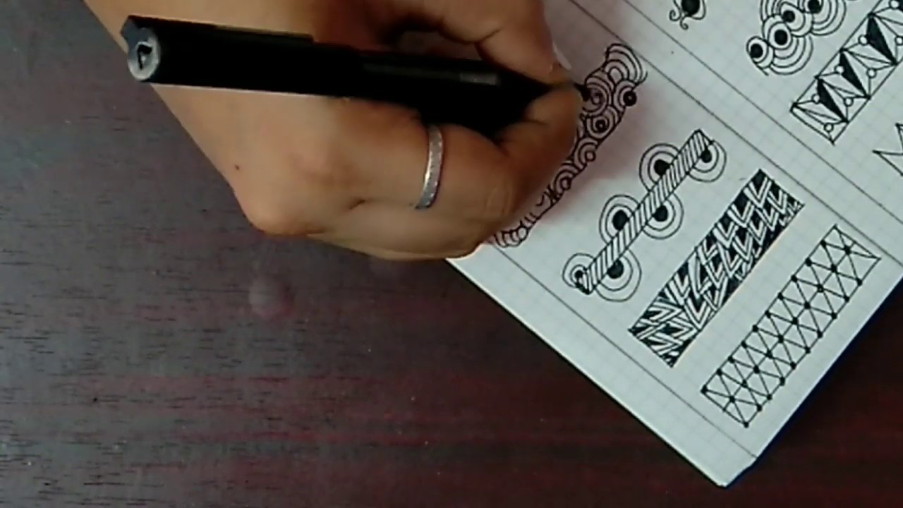 Learn 25 zentangle border patterns for beginners