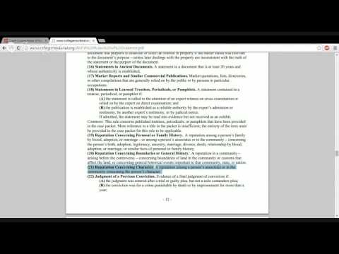 Crash Course Rules of Evidence - Rule 803.21 Reputation